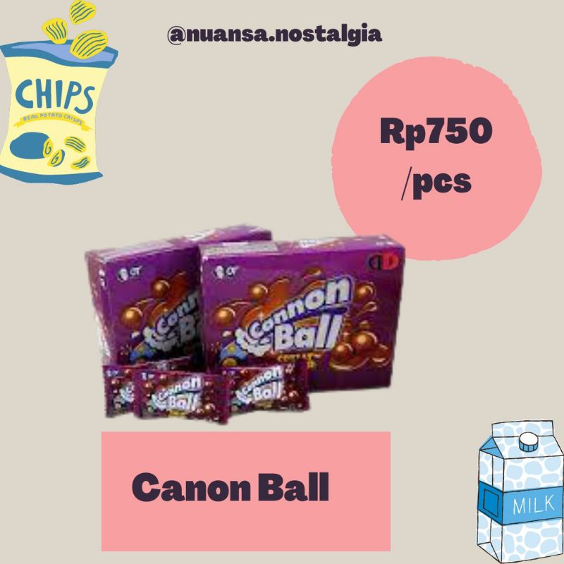 Jual TERMURAH! Jajan Jadul Permen Cokelat Cannon Ball | Shopee Indonesia