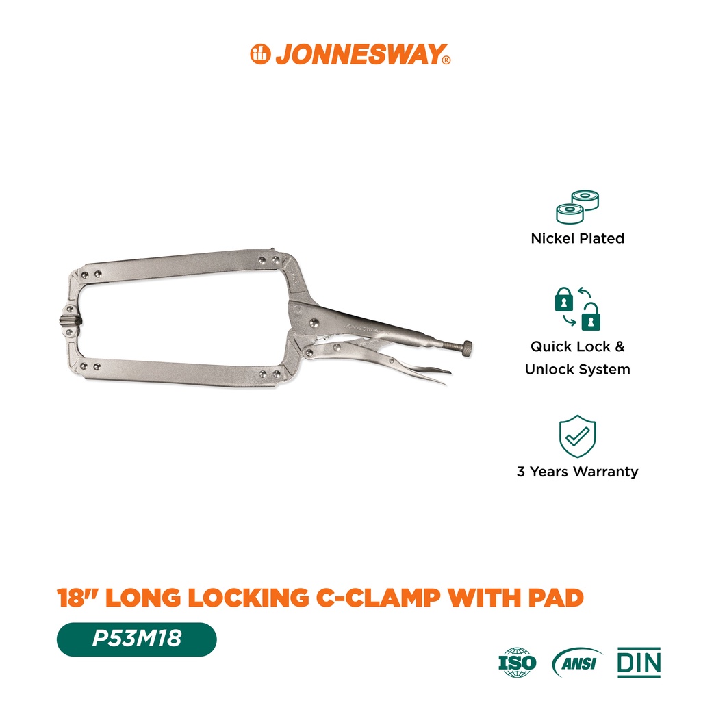 Jual 18" LONG LOCKING C-CLAMP WITH PAD ( P53M18 ) | Shopee Indonesia