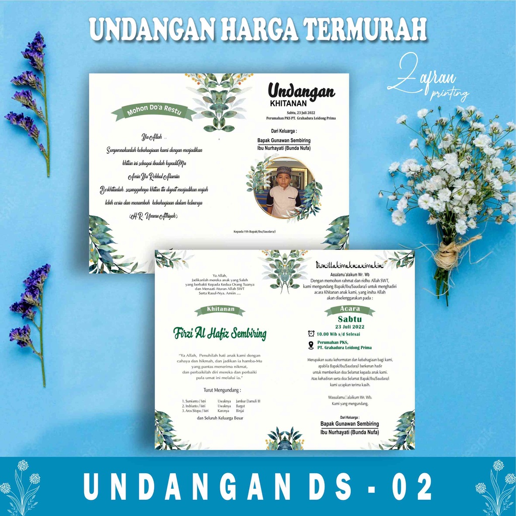 Jual Undangan Khitanan, Tasyakuran Khitan, Sunatan, Walimatul, Kartu ...