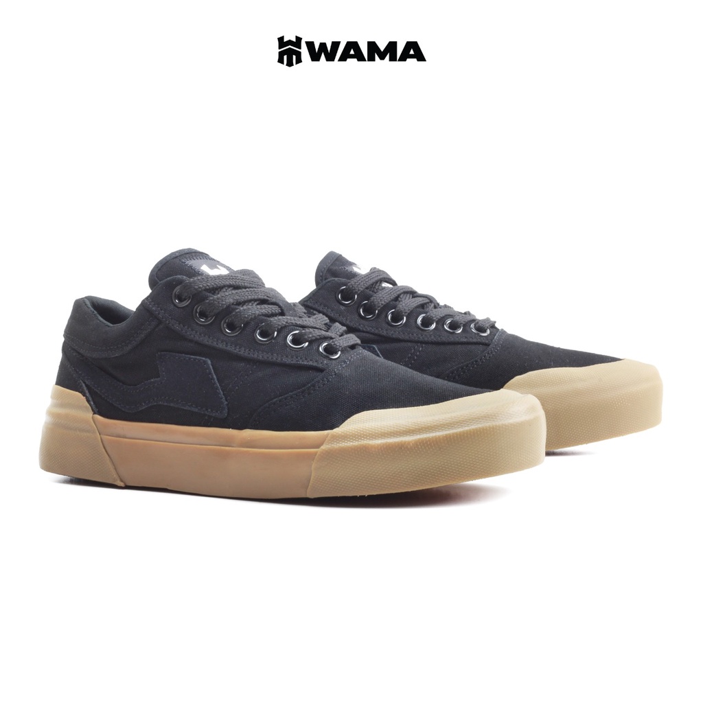 Jual WAMA - Noleds Low Black Gum | Sepatu Sneakers Casual Pria Wanita ...