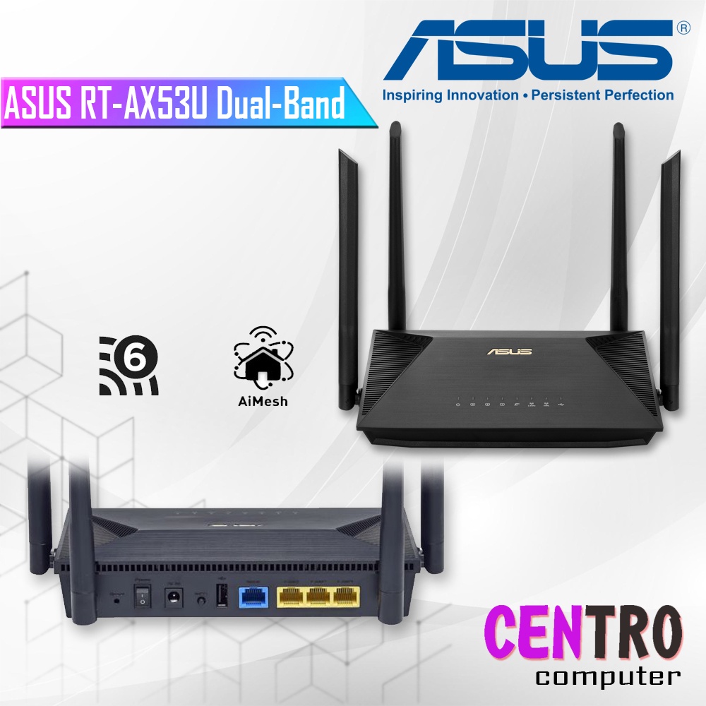 Jual ASUS RT-AX53U Dual-Band AiMesh Gigabit Wireless Router Smart Wifi ...