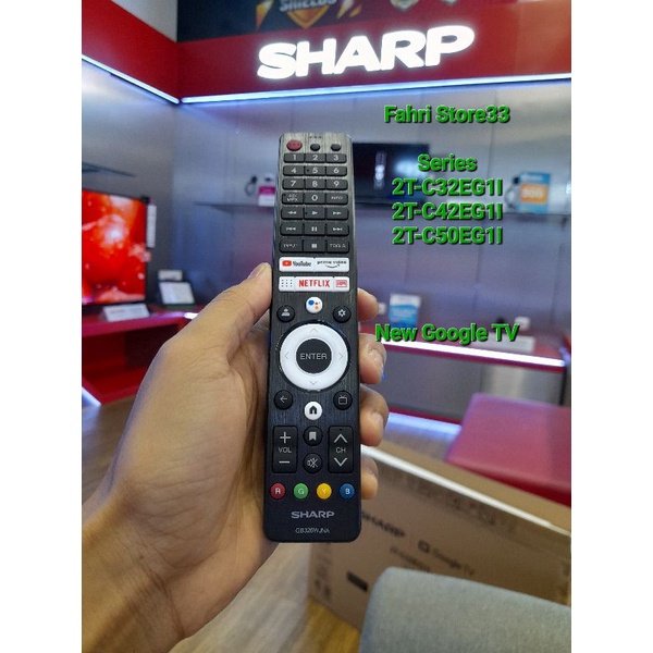 Jual Remote Tv Sharp Google TV Original Asli 100% GB326WJNA 2T-C32EG1I 2T-C42EG1I 2T-C50EG1I ...
