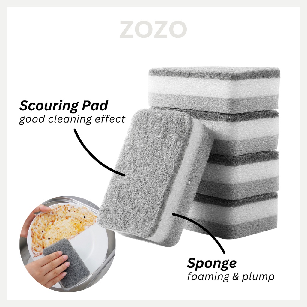 Jual ZOZO Spons Cuci Piring Dapur Serbaguna Dua Sisi Cleaning Kitchen ...