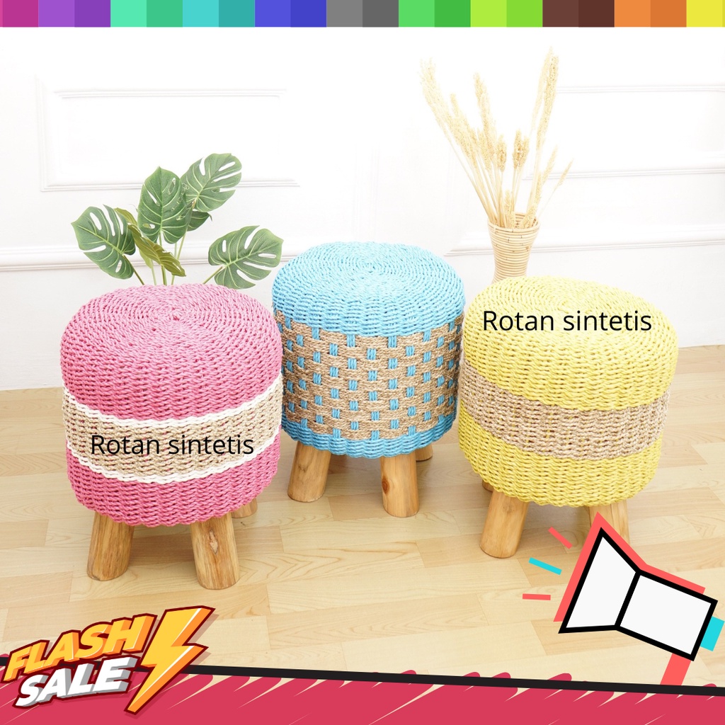 Jual Kursi Anyaman Stool Jamur Seagrass Kaki Lancip Diameter 42 Tinggi ...