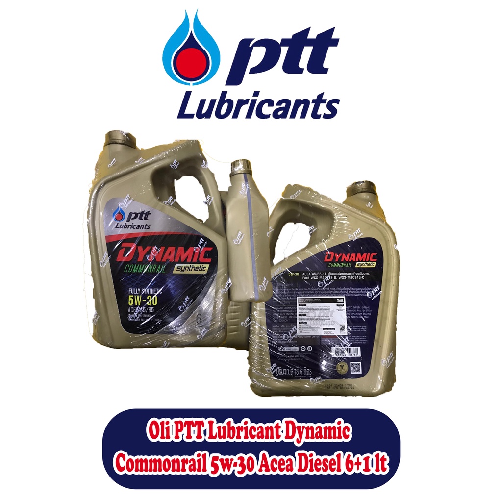 Jual oli ptt lubricant dynamic commonrail 5w-30 acea diesel 6+1 lt ...