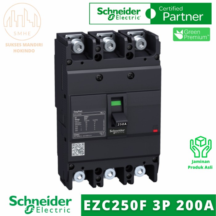 Jual MCCB 3 Phase 200 Ampere 3P 200A OriginalSNI Schneider EasyPact EZC250F | Shopee Indonesia