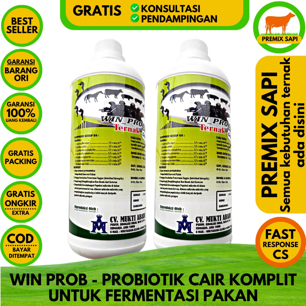Jual WIN PROB TERNAK CAIR 1 LITER - Probiotik Cair untuk Fermentasi ...
