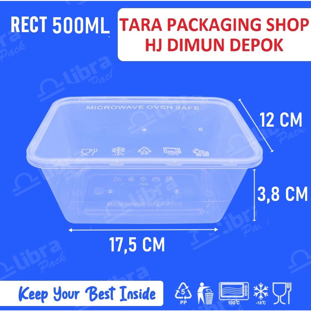 Jual THINWALL RECTANGLE 500 ML KOTAK SEGI PANJANG ISI 25 PCS | Shopee Indonesia