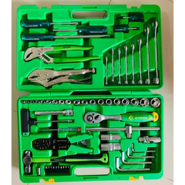 Jual TEKIRO MEKANIK TOOL SET KIT MECHANIC BOX 100 pcs TEKIRO | Shopee Indonesia