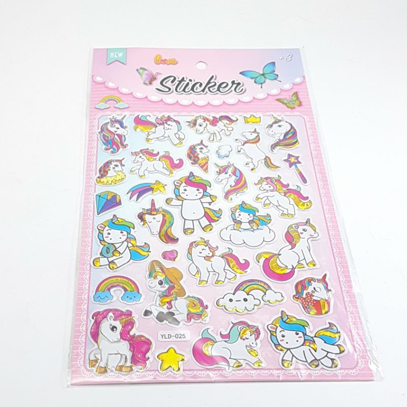 Jual Sticker Anak Timbul + Mewarnai Unicorn YLD-025 | Shopee Indonesia