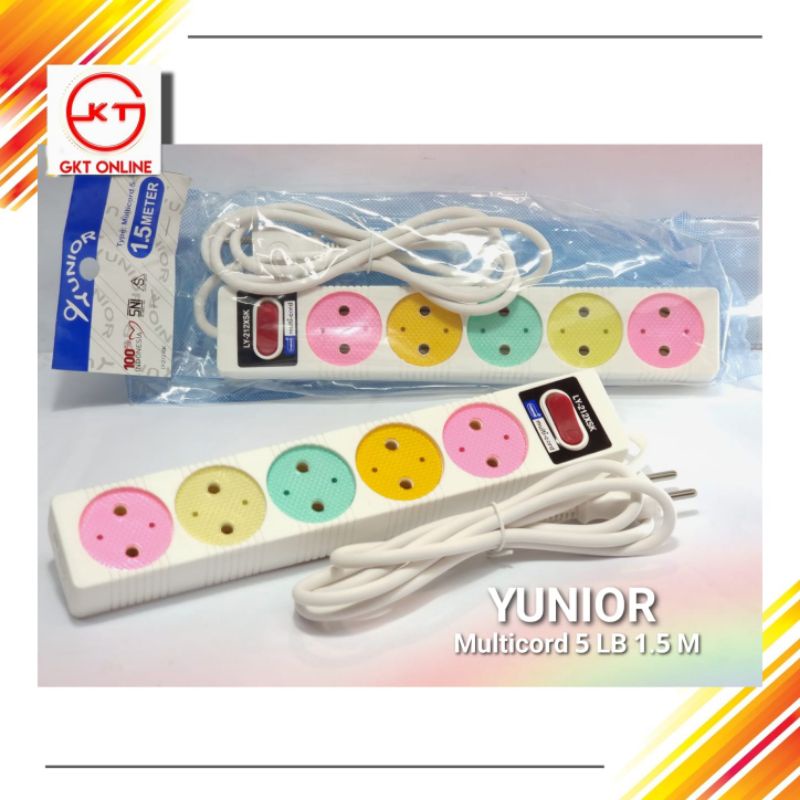 Jual Terminal Stop Kontak 5 Lubang 1,5 Meter + Saklar / Switch Yunior ...