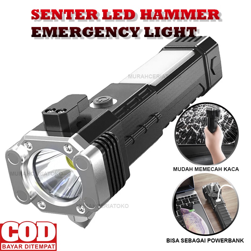 Jual SENTER LED MULTIFUNGSI HAMMER EMERGENCY PLUS 4 MAGNET / SENTER CAS USB / EMERGENCY ...