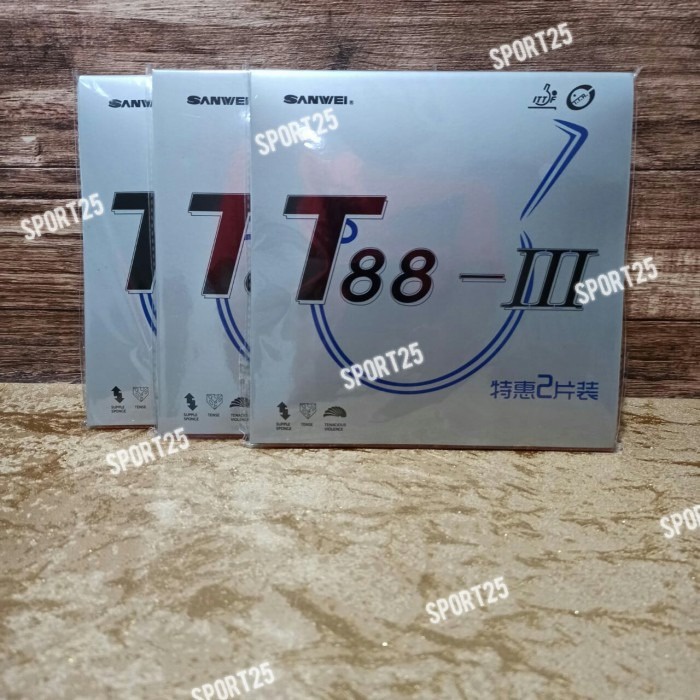 Jual Karet Rubber Pingpong Tenis Meja SANWEI T88-III T88 III Isi 2 ...