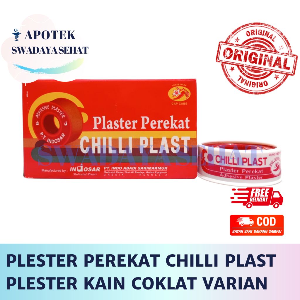 Jual PLESTER PEREKAT ROLL CHILLI PLAST 1,25cm x 4,5m atau 1m Kain ...