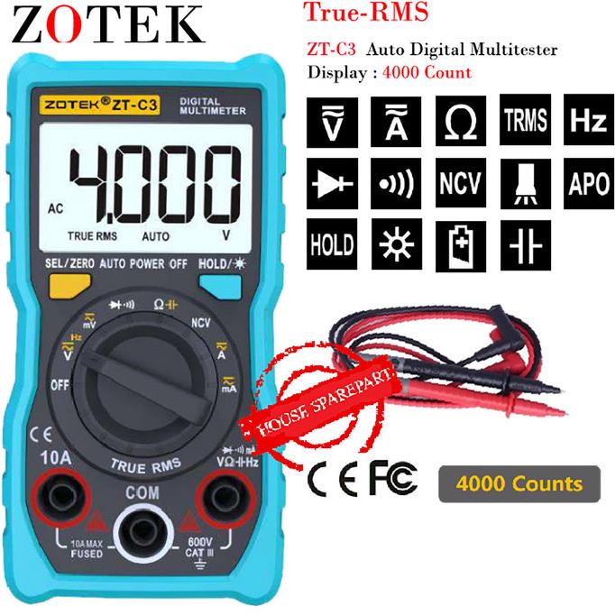 Jual Zotek ZT-C3 Avometer Digital Multitester Digital Original AC/DC ...