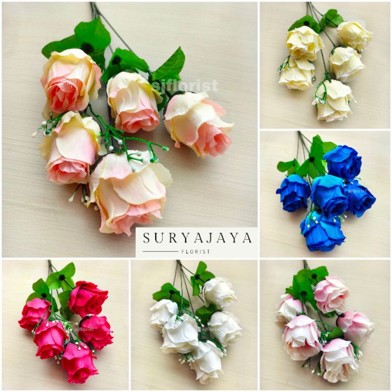 Jual Kuncup Rose Ginza / Rose Mawar Dekorasi / Bunga Artificial / Bunga ...