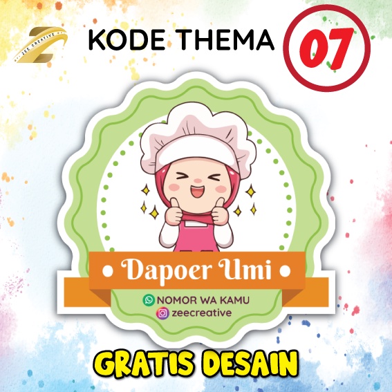 Jual Stiker Label Kemasan Cutting Pola Gratis Desain / Stiker Logo ...