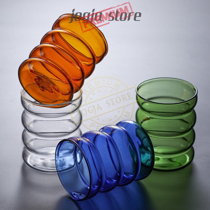 Jual Gelas Unik 300ml Cangkir Kaca Model VIntage Gelas Teh Kopi Borosilicat | Shopee Indonesia