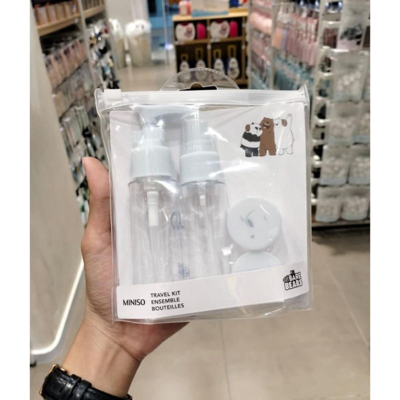 Jual Miniso Travel Bottle Kits 4 pcs We Bare Bears | Shopee Indonesia