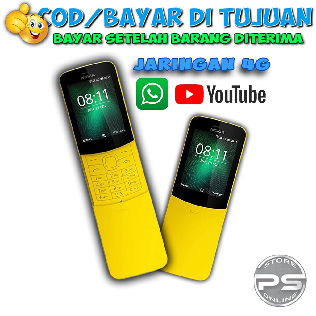 Jual HP Nokia 8110 4G - Bisa WA dan YT - Ori / Asli - Sliding - Dual Sim - Android KaiOs ...