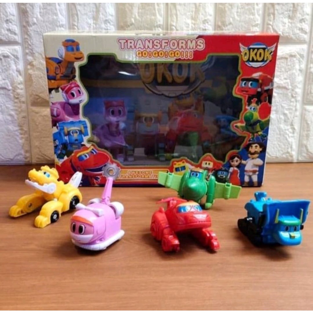 Jual COD MAINAN ANAK GOGO DINO 1 SET ISI 5 ROBOT VIRAL BISA BERUBAH ...