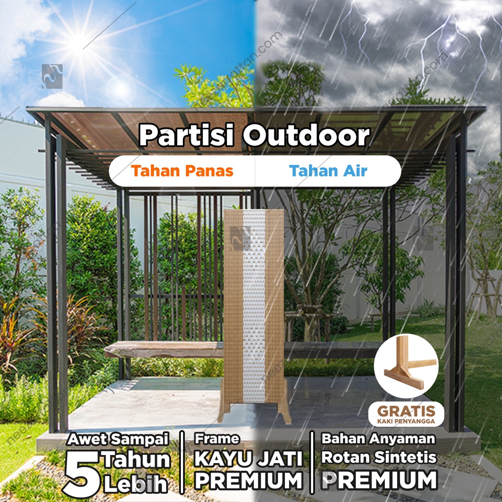 Jual PARTISI OUTDOOR tahan air 1 Pintu Sketsel Rotan Kayu JATI ...