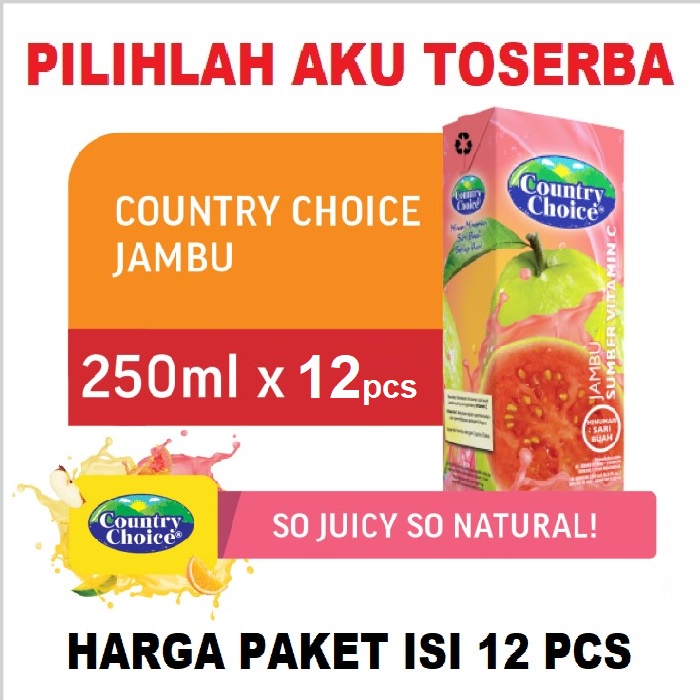 Jual Country Choice GUAVA Jus Jambu 250 ml - ( HARGA 12 pcs ) | Shopee ...