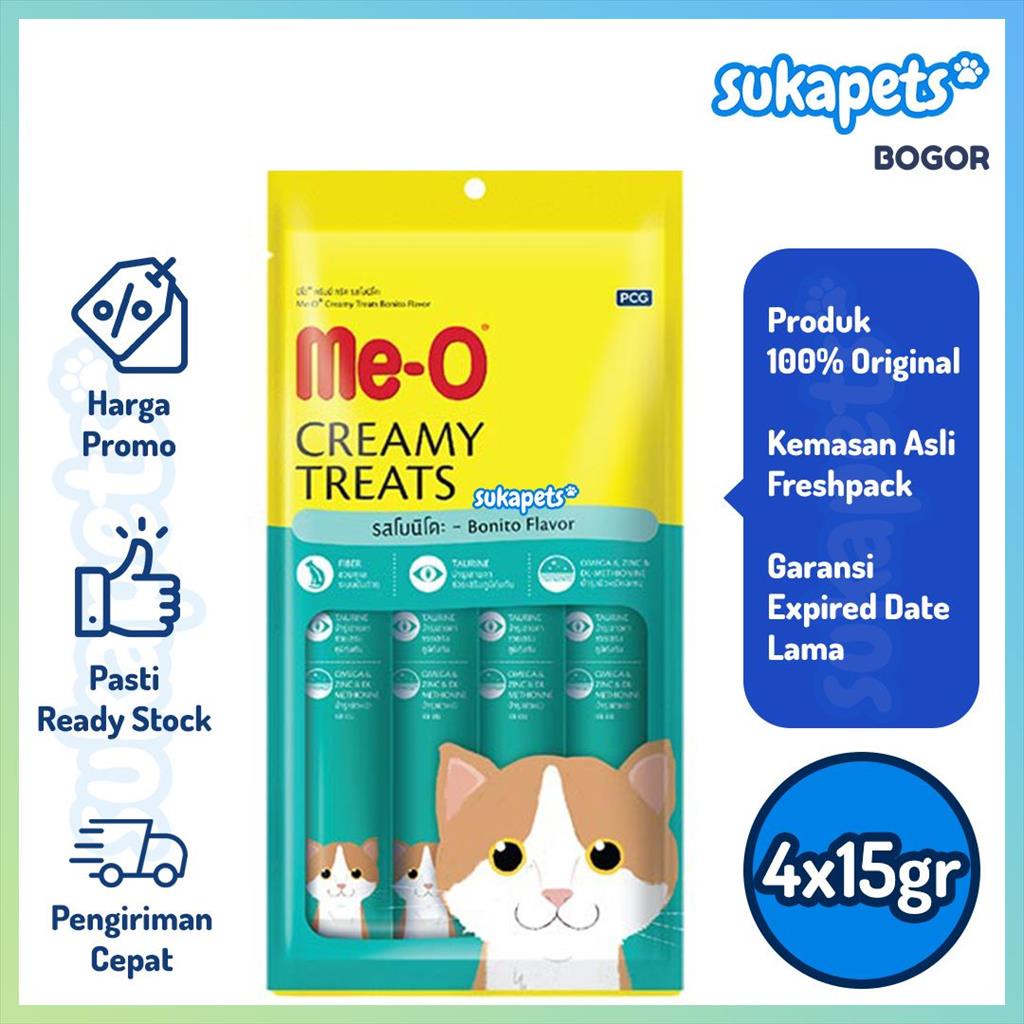 Jual Meo Creamy Treats Snack Kucing Bonito Flavor 4x15gr | Shopee Indonesia