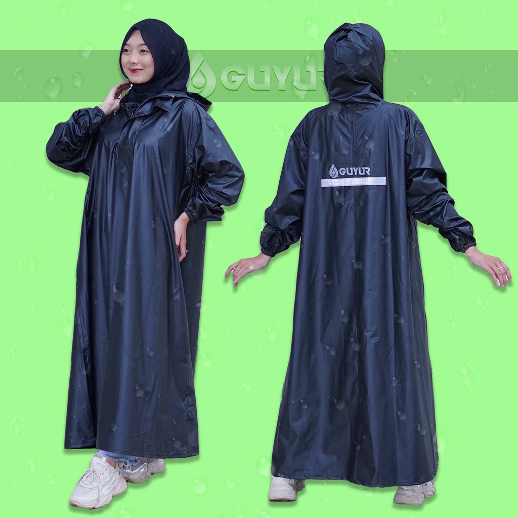 Jual jas hujan jumbo big raincoat wanita muslimah hijab model gamis ...