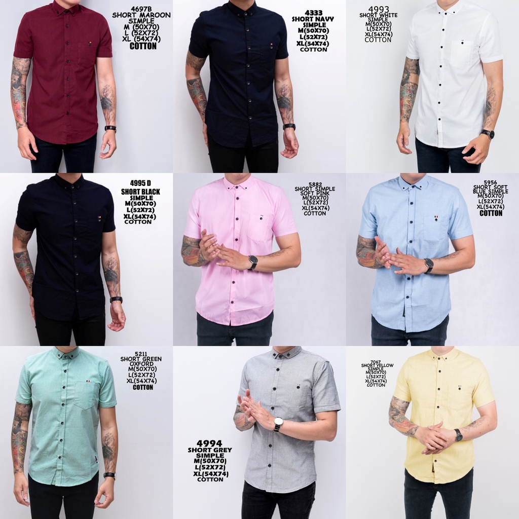 Jual Kemeja Polos Lengan Pendek Pria Kemeja 2022 Kemeja Pria Casual ...