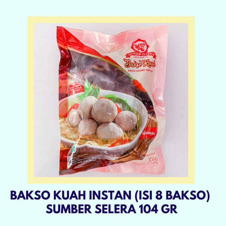 Jual Baso / Bakso Kuah Instan (isi 8 Bakso) Sumber Selera 104gr ...
