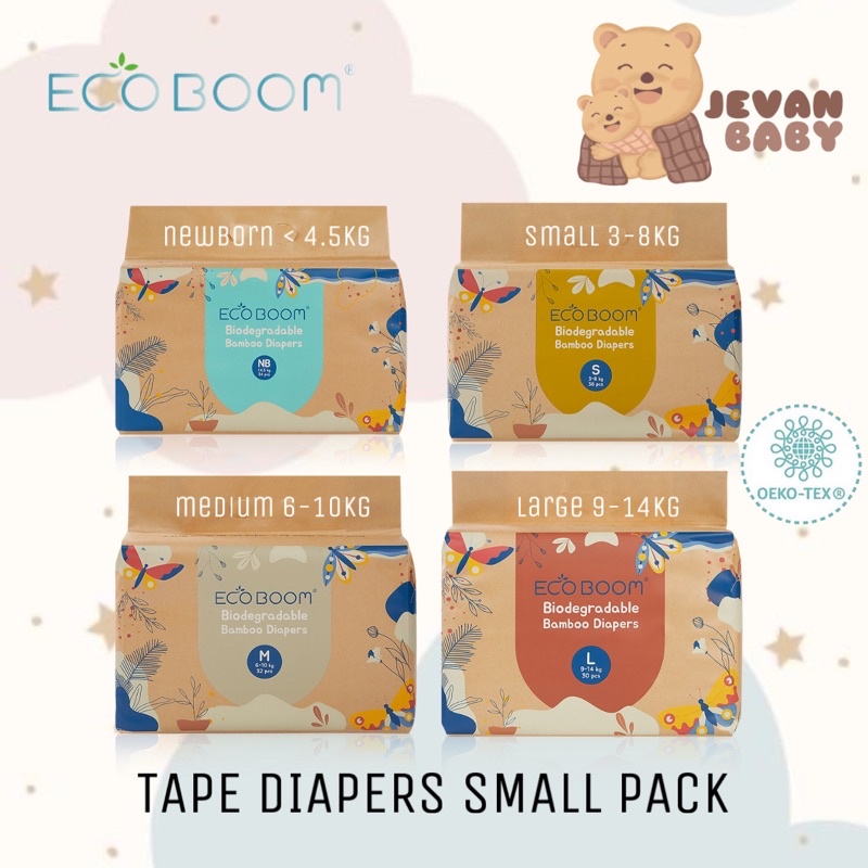 Jual ECO BOOM Bamboo Diapes Tape NB32 S36 M32 L30 XL28 / Popok Pampers Bambu Premium Ramah ...