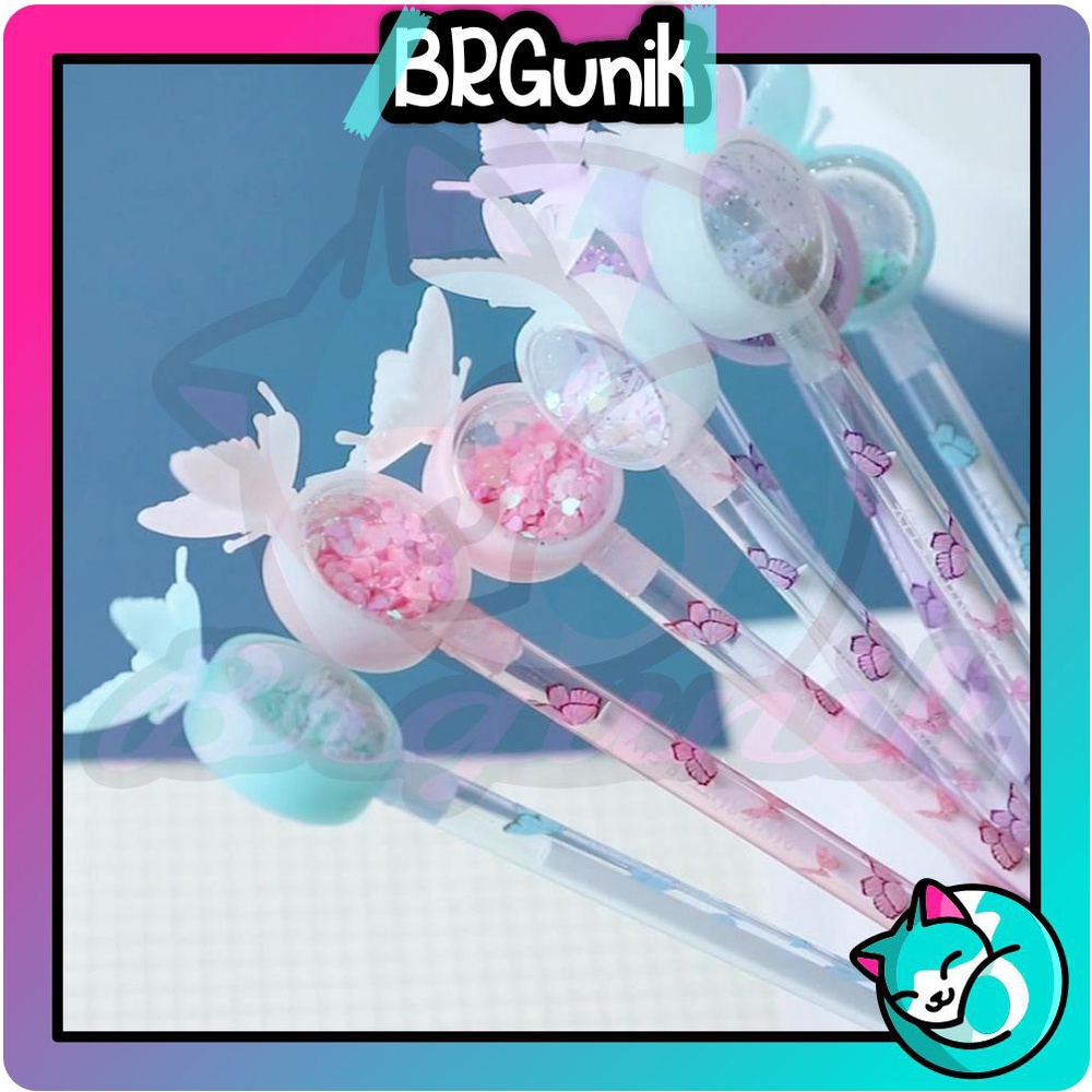 Jual BRGUNIK Pretty Pena Karakter Payet Gliter Bunny Lucu Black Ink Gel ...