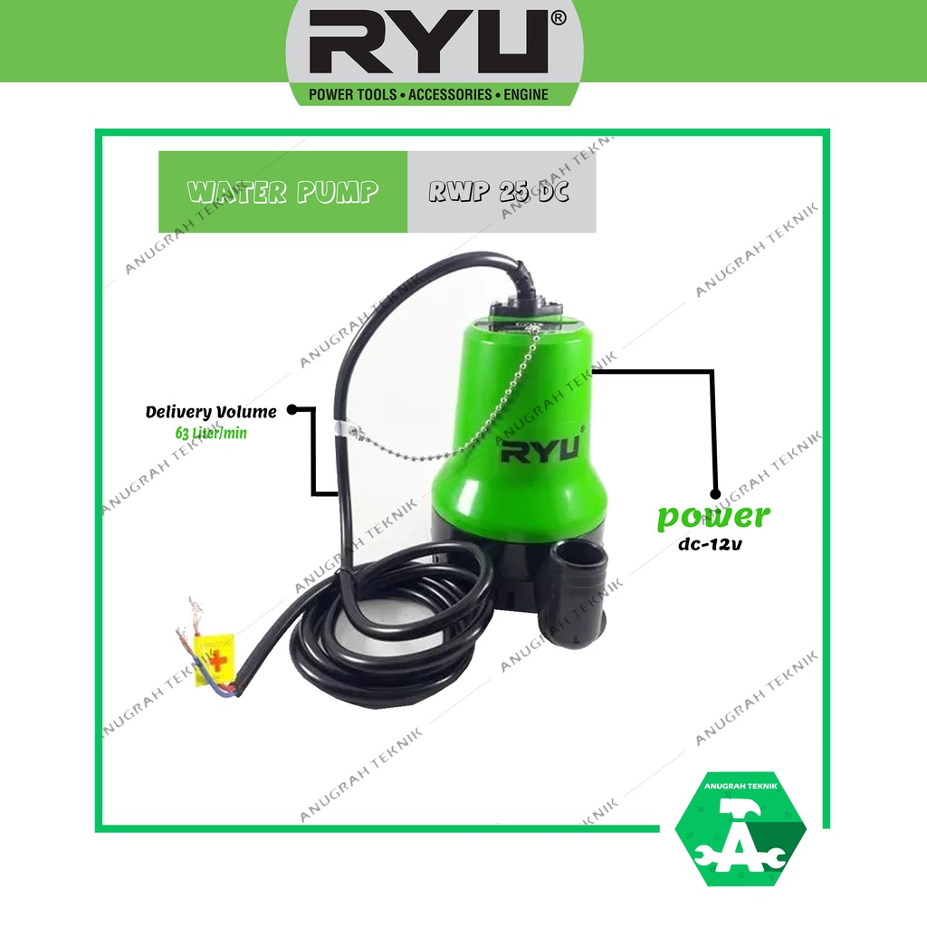 Jual RYU RWP 25 DC Pompa Celup Air Dc 12 V / Water Pump RWP 25 DC ...