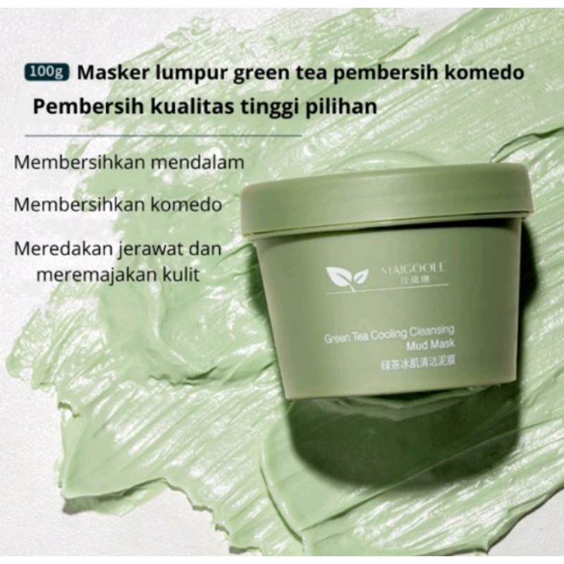 Jual MAIGOOLe Masker Lumpur Grean tea 100g | Shopee Indonesia