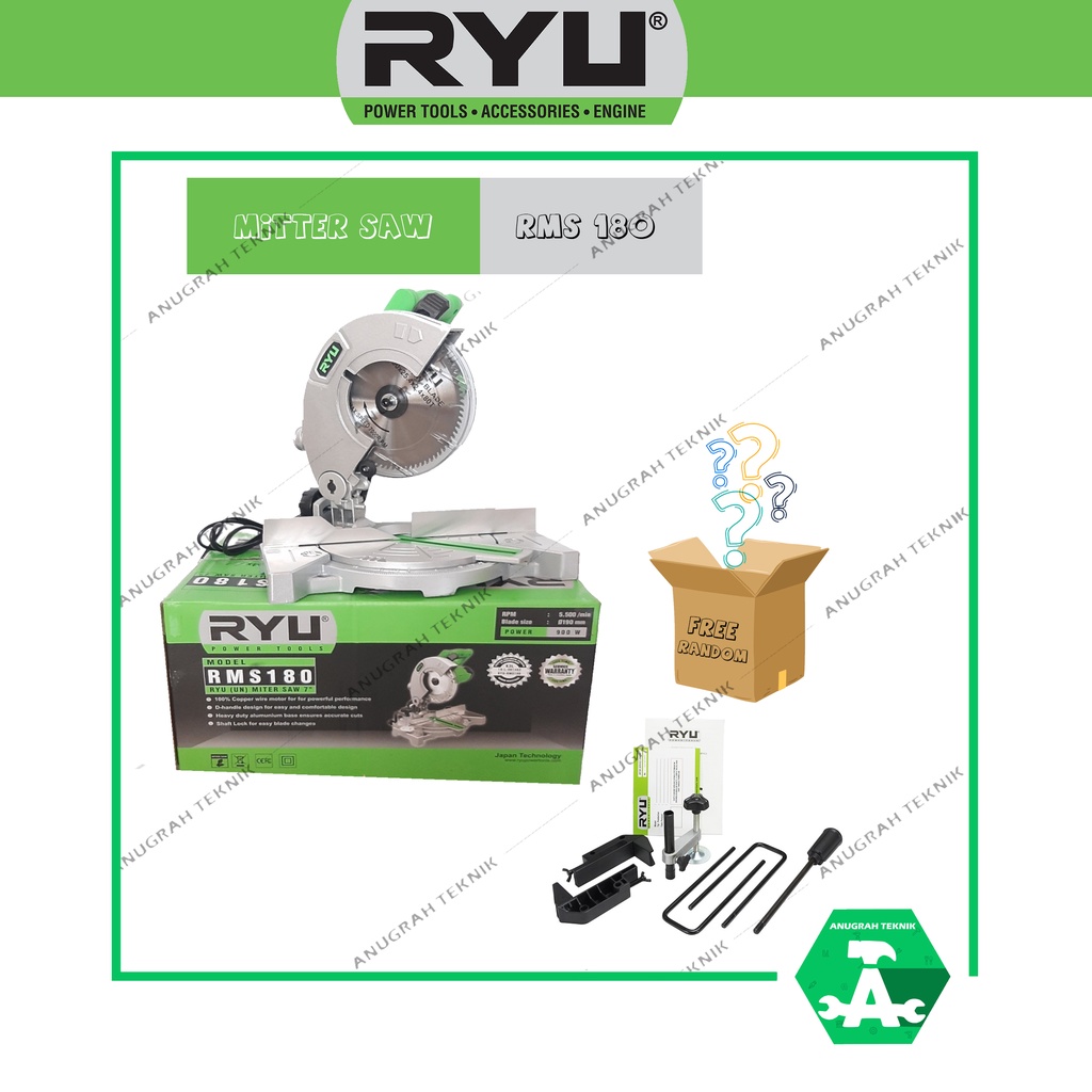 Jual RYU Mesin Potong Alumunium 7 inch Miter Saw RMS 180 / Mesin Potong ...