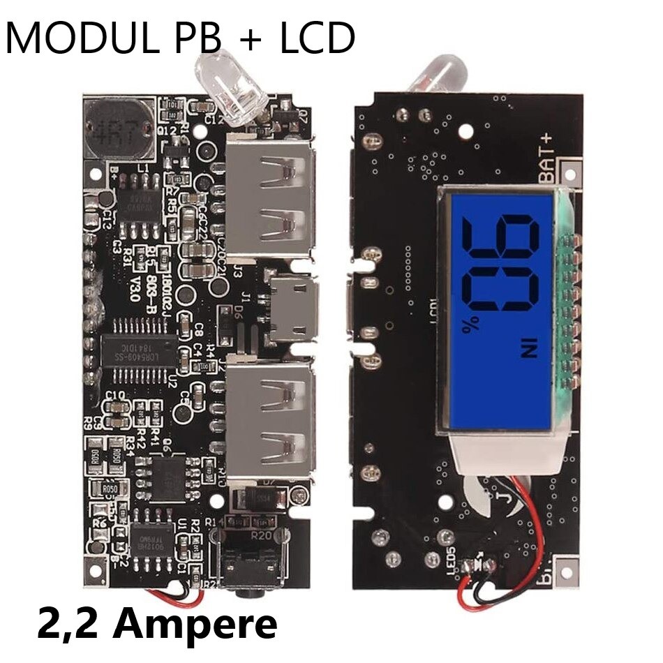 Jual Modul powerbank 2 USB 5v 2A 2.4A dengan display lcd | Shopee Indonesia