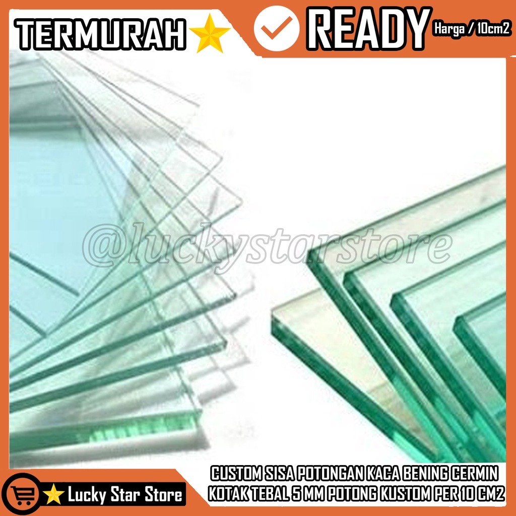 Jual Potongan Sisa Kaca Bening 5 Mm Ukuran Custom Kastem Cermin Kotak ...