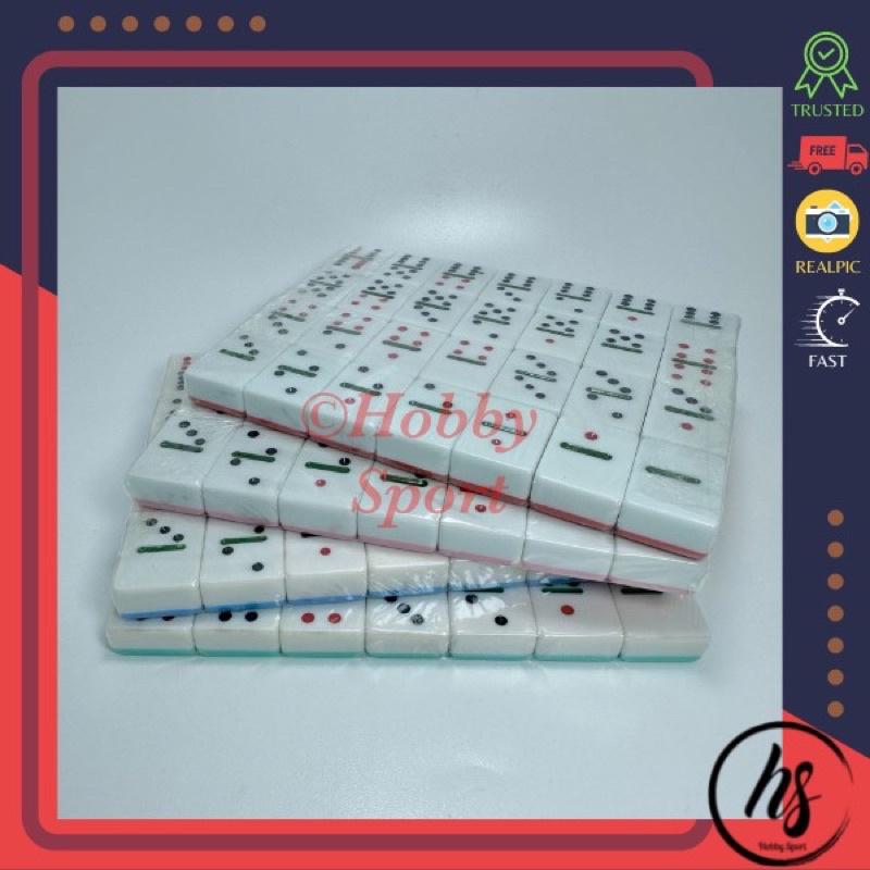 Jual Domino Batu Midi Sedang Akrilik Warna Gaple Set Board Game Dam ...