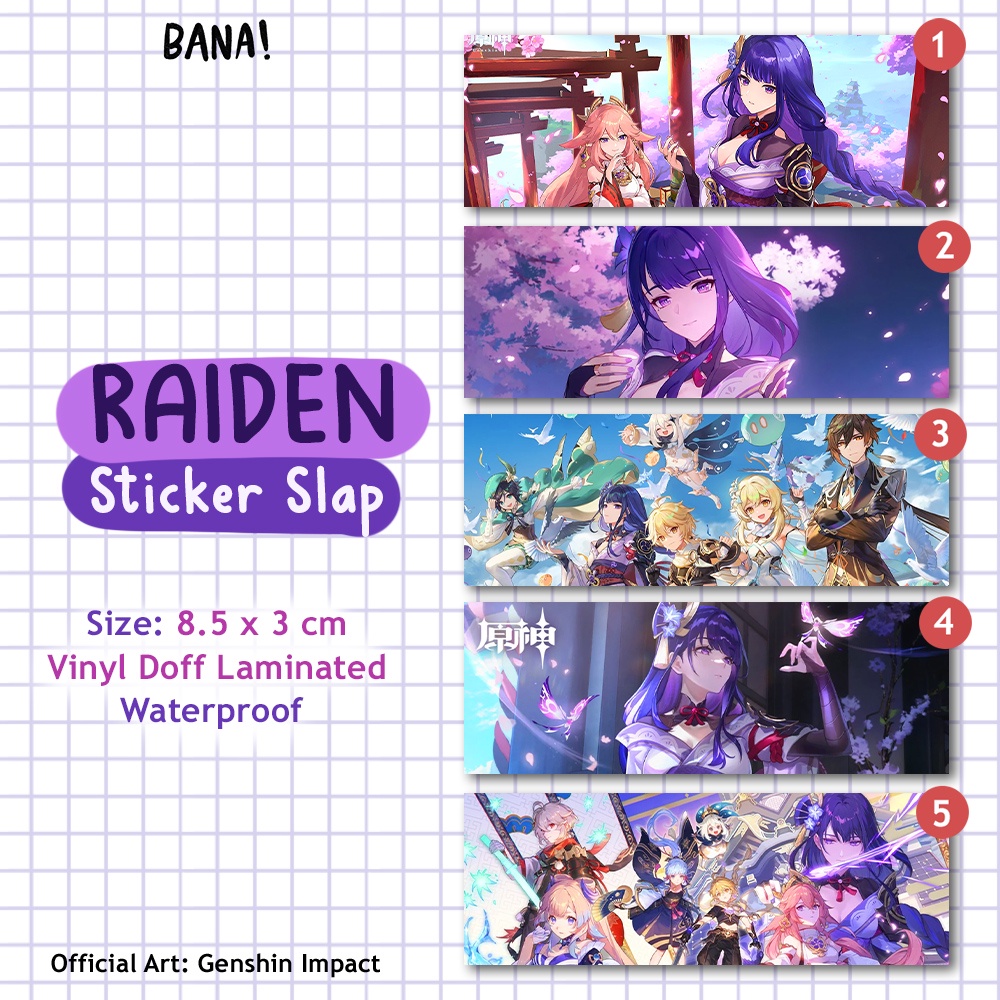 Jual RAIDEN SHOGUN Stiker Slap Genshin Impact Waterproof | BANA ...