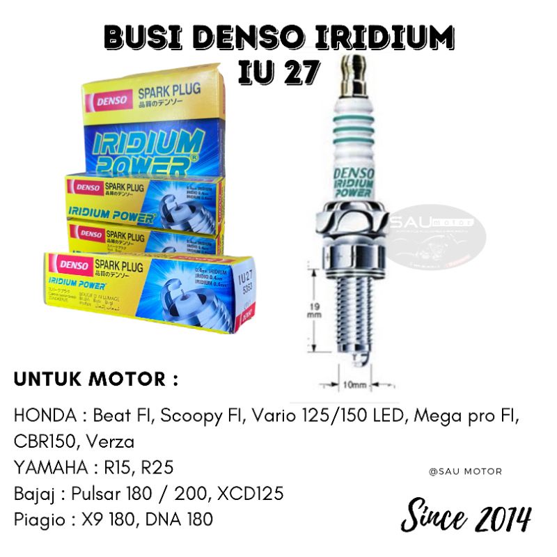 Jual Saumotor Busi Denso Iridium Iu27 Busi Racing Vario 125/150 Beat ...