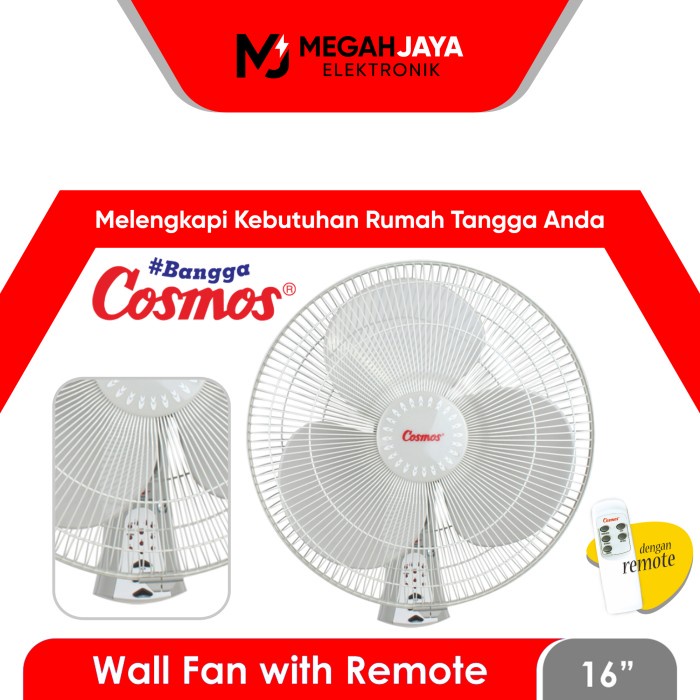 Jual COSMOS WALL FAN / KIPAS ANGIN + REMOTE 16 WFCR / 16-WFCR (16 INCH ...