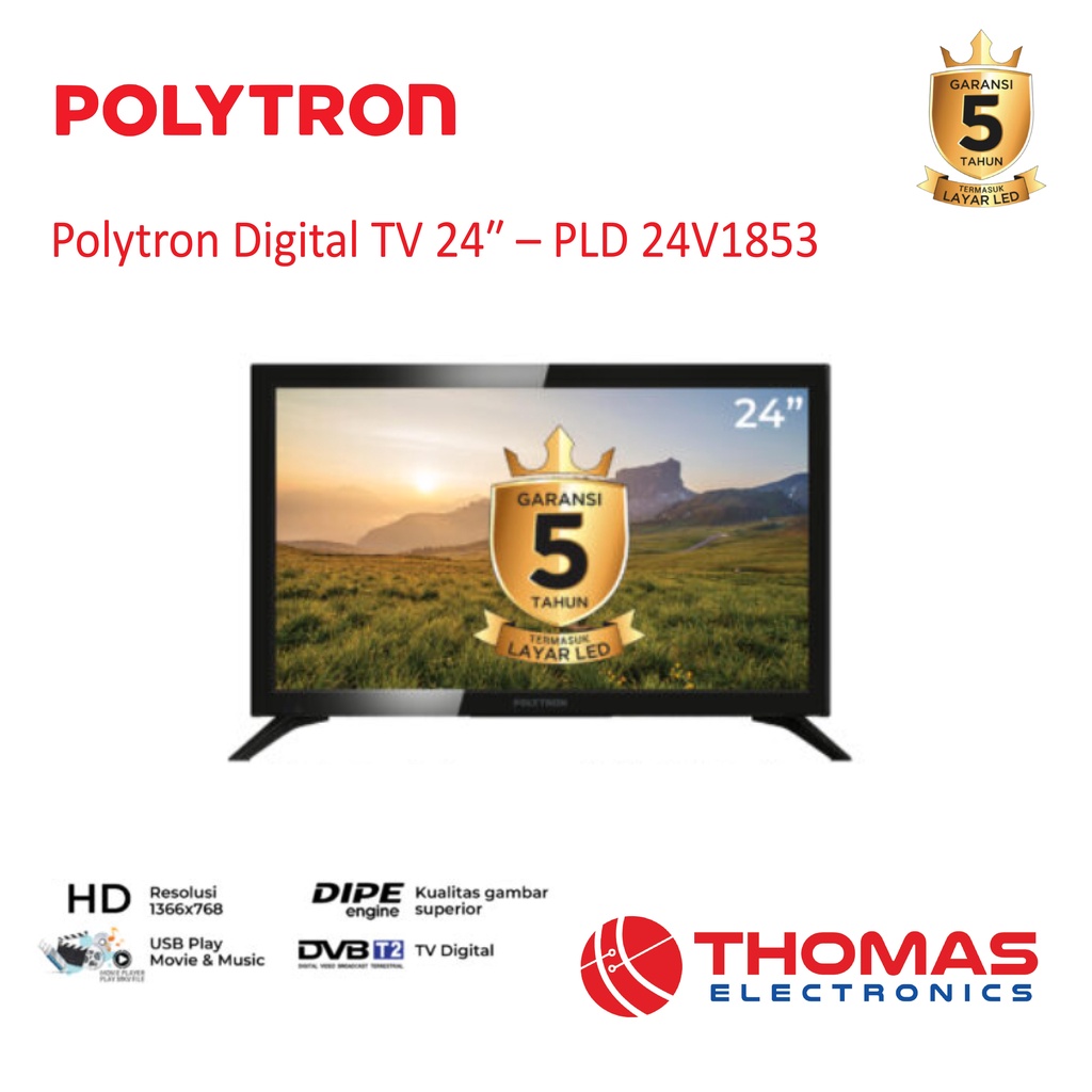 Jual Polytron HD Digital Led TV 24 Inch PLD 24V1853 PLD 24 V 1853 ...