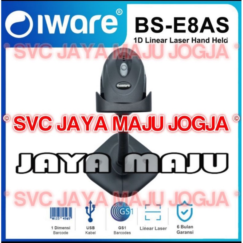 Jual IWARE BS E8AS - USB - 1D || BARCODE SCANNER - LASER - HANDHELD ...