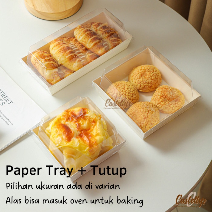 Jual Kertas Paper Tray + Tutup Alas Baking BB Kue Roti Sandwich Roll ...