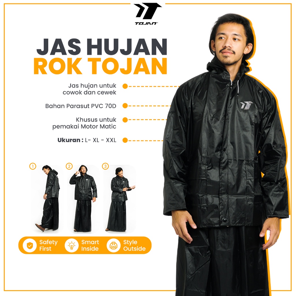 Jual Jas Hujan Rok Tojan Wanita Pria Mantel Ujan Dewasa Raincoat Anti Rembes Dan Kuat Mantol ...