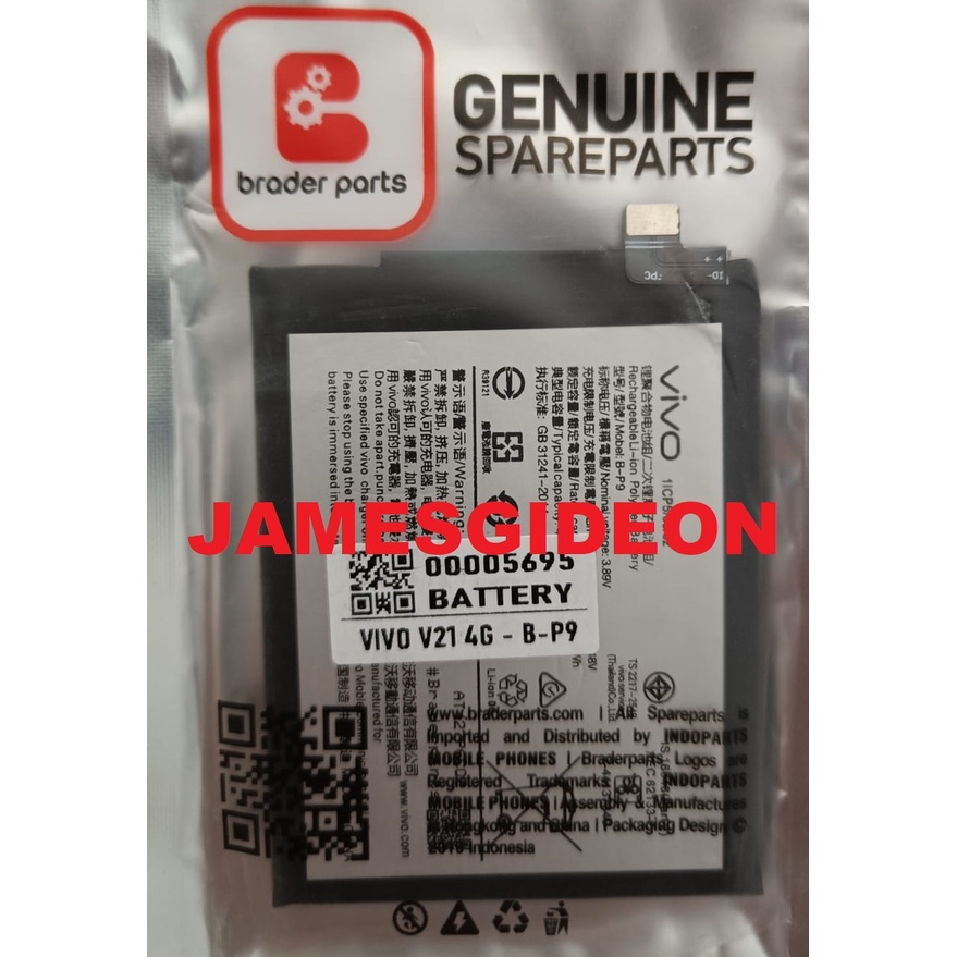 Jual BATTERY BATERAI VIVO V21 4G / V21 5G B-P9 BP9 | Shopee Indonesia