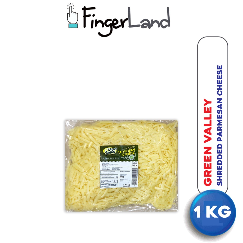 Jual GREEN VALLEY Shredded Parmesan Cheese 500 gram Keju Parmesan Parut ...