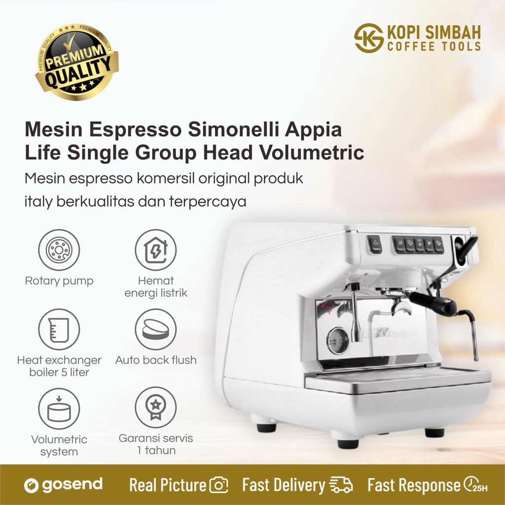 Jual Simonelli Appia Life Volumetric Espresso Coffee Maker Machine ...
