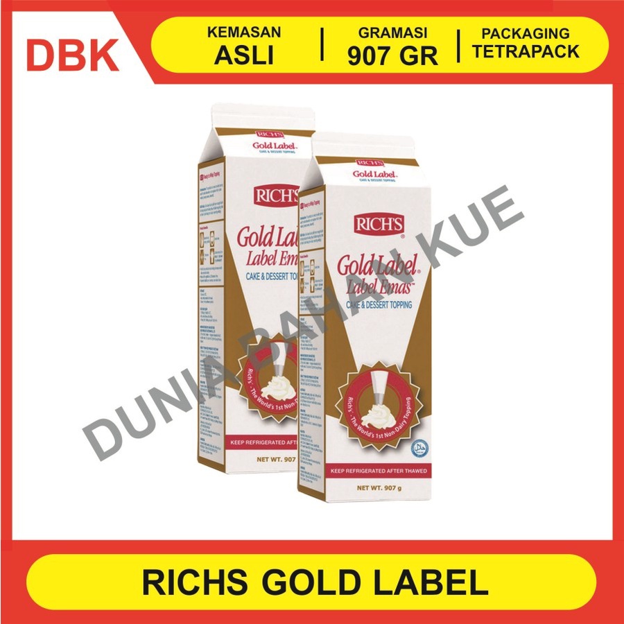 Jual RICHS GOLD LABEL WHIPPING CREAM 907 GR / WHIP CREAM / TOPPING ...